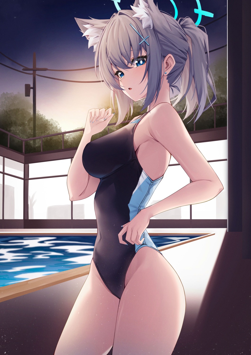hidel blue archive sunaookami shiroko animal ears halo nekomimi swimsuits | #1169009 | yande.re